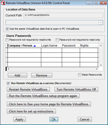 Remote VirtualBoss Setup Guide